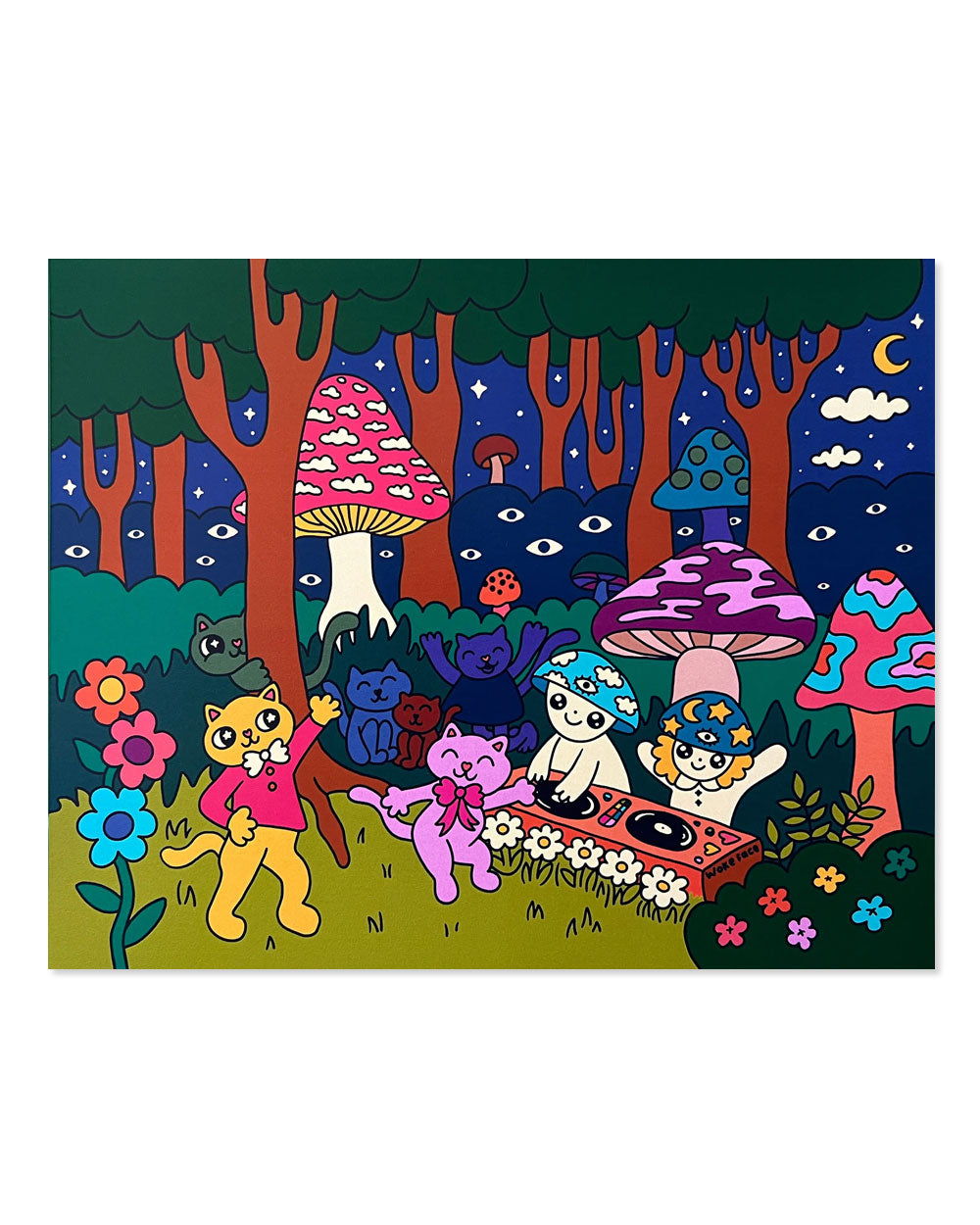 Cat Mush Rave Art Print (8" x 10")