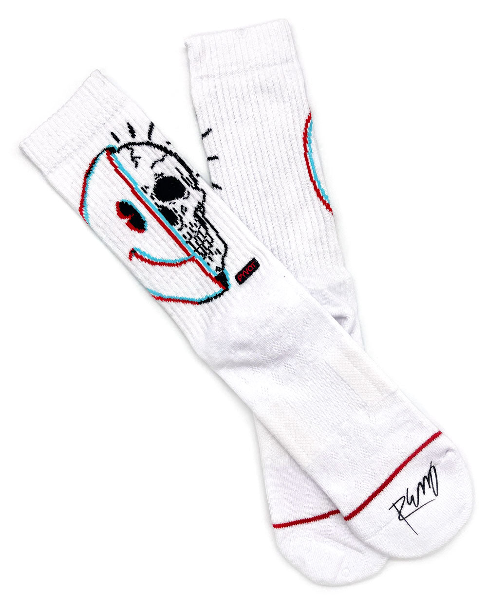 Smiley Face Skull Socks