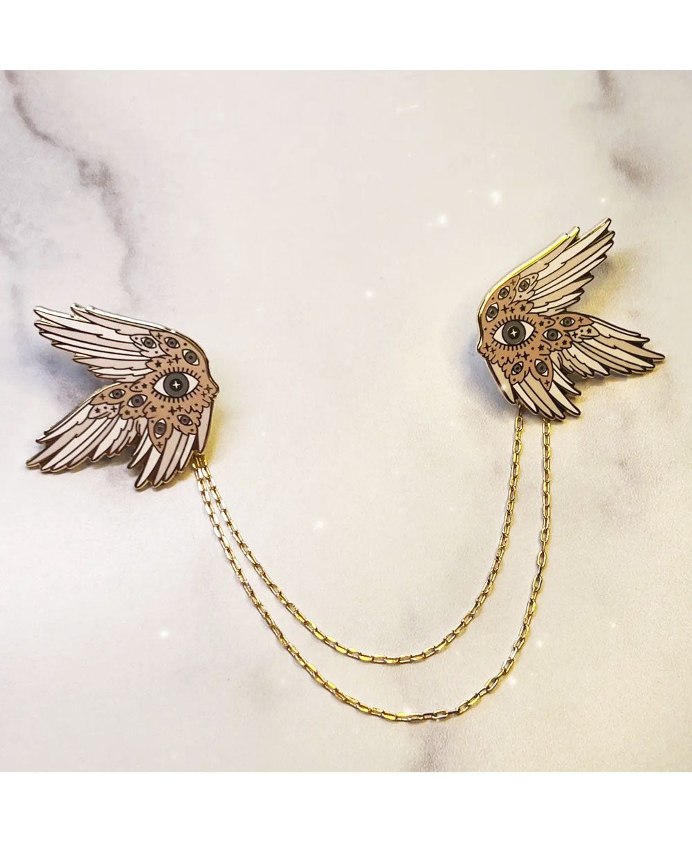 Biblically Accurate Angel Wings Pin Set (w/ Detachable Chain)
