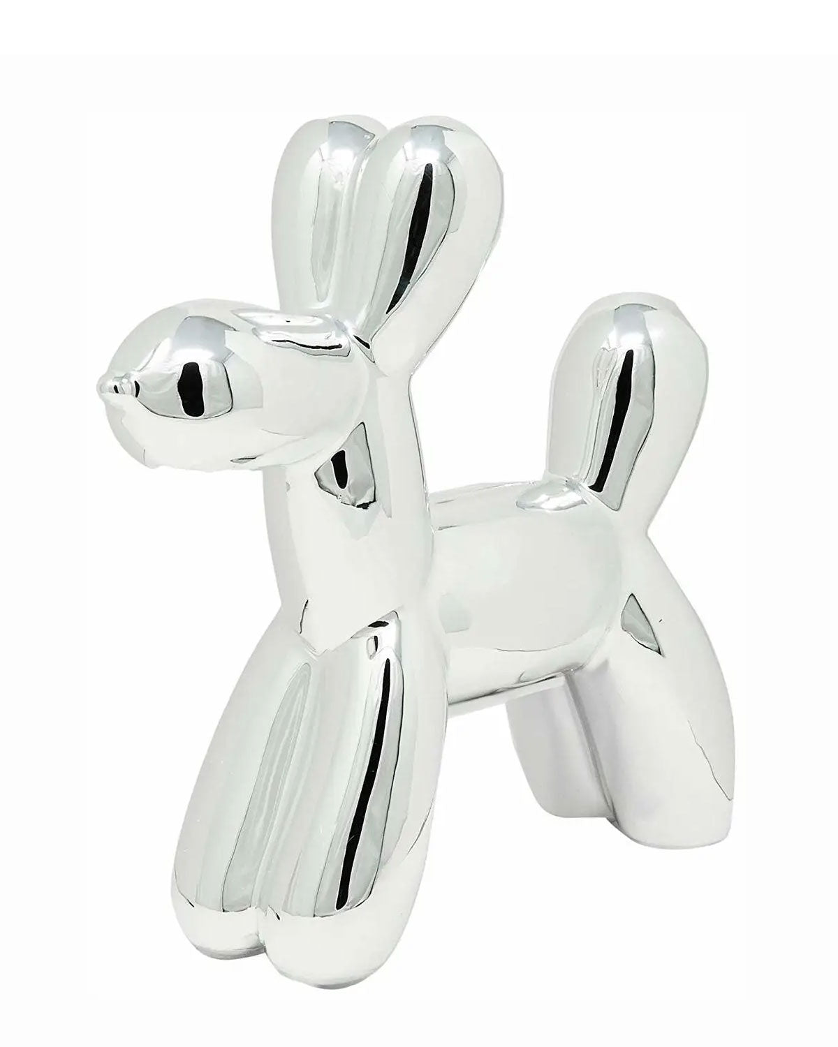 Balloon Dog Ceramic Piggy Bank - Silver