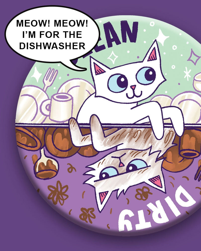 Dirty / Clean Cat Dishwasher Magnet-Party Mouse Studio-Strange Ways