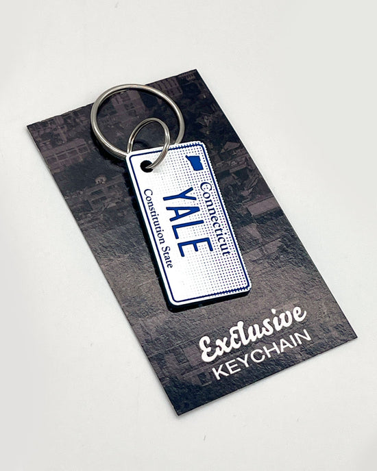 YALE Connecticut License Plate Keychain