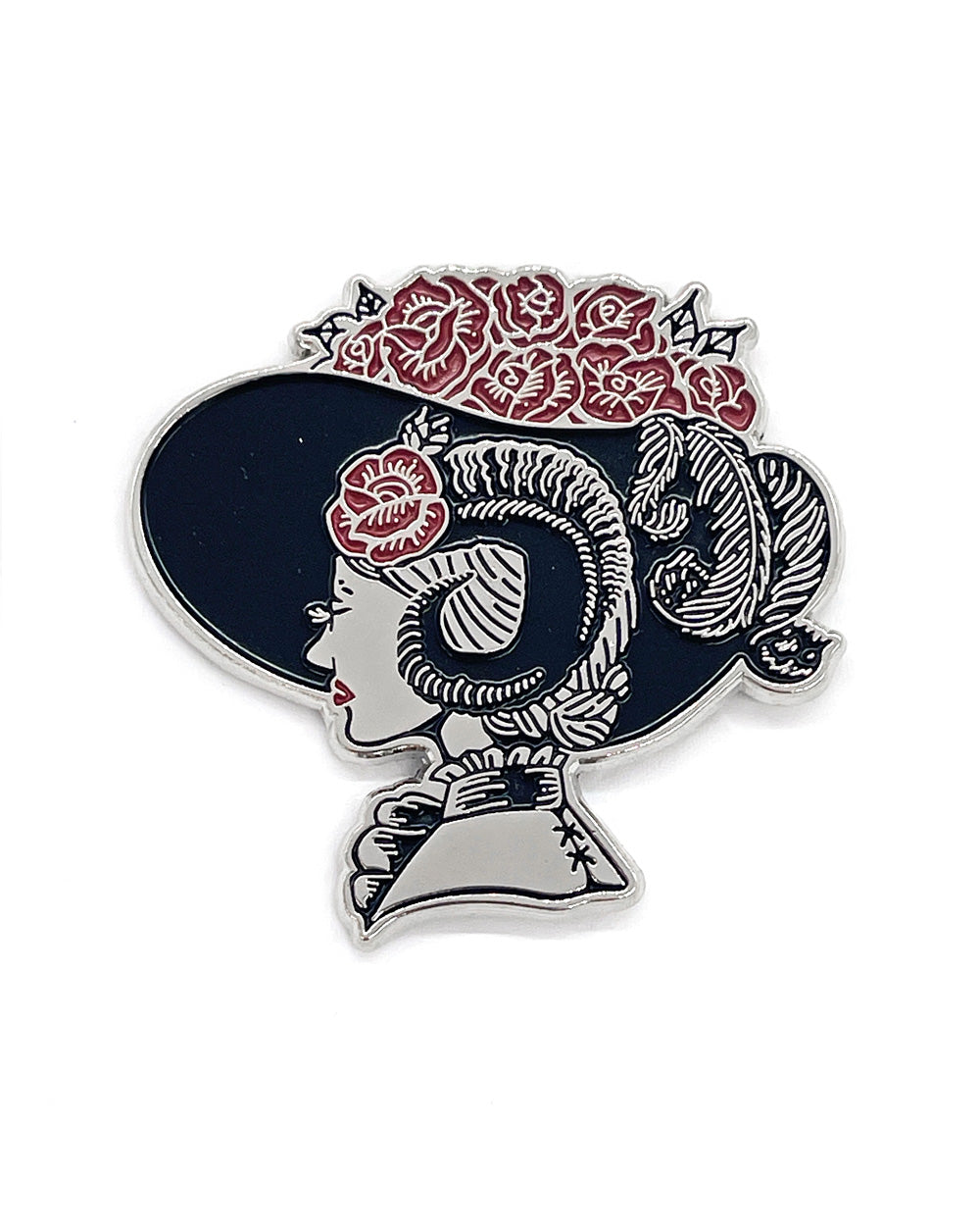 Horned Lady in Derby Hat Pin