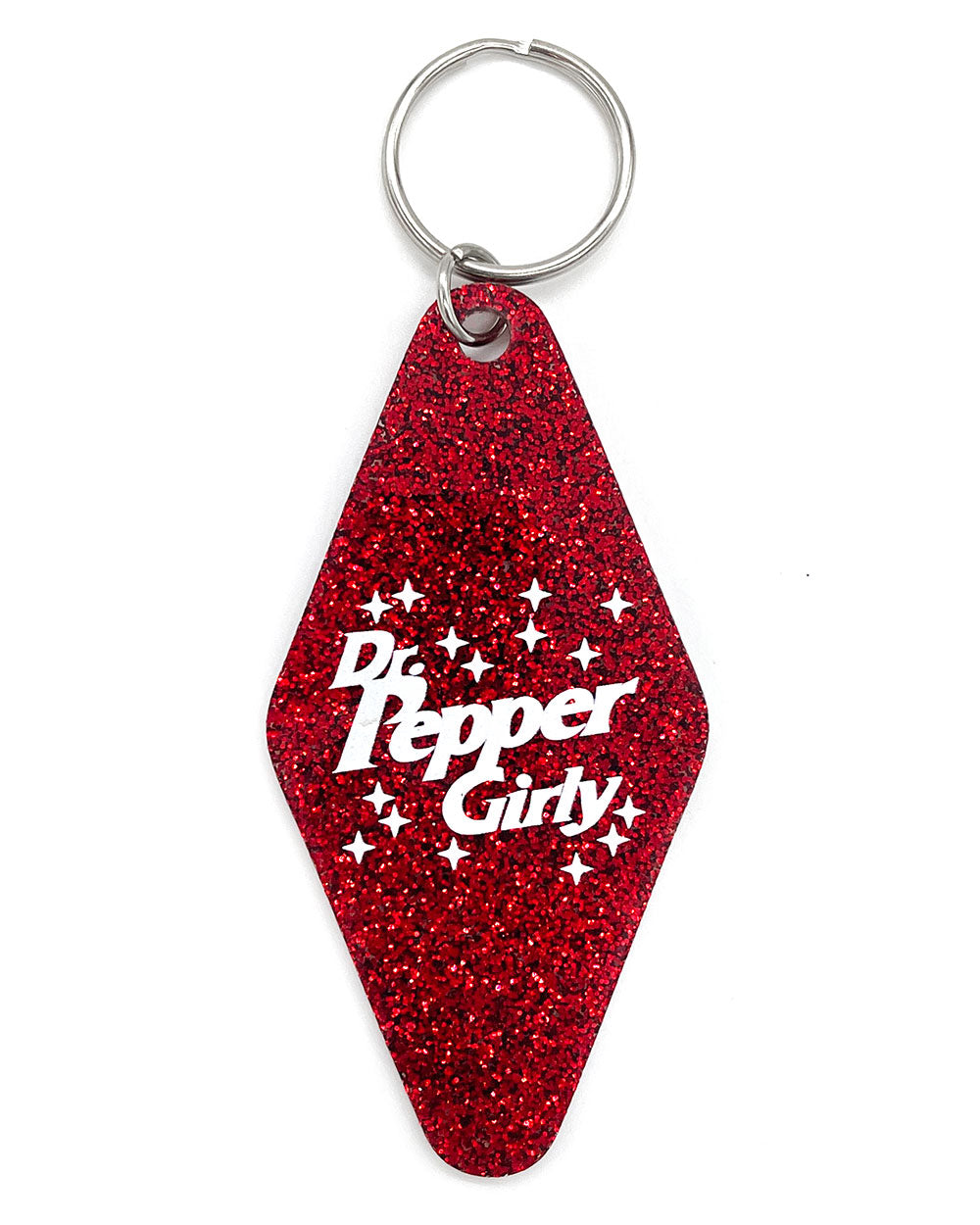 Dr. Pepper Girly Glitter Keychain