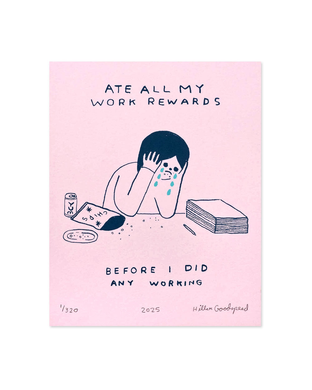 Work Rewards Screenprinted Art Print (8" x 10") - Limited Edition