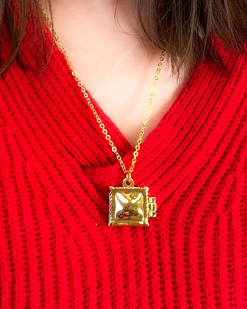 Ravioli Locket Necklace