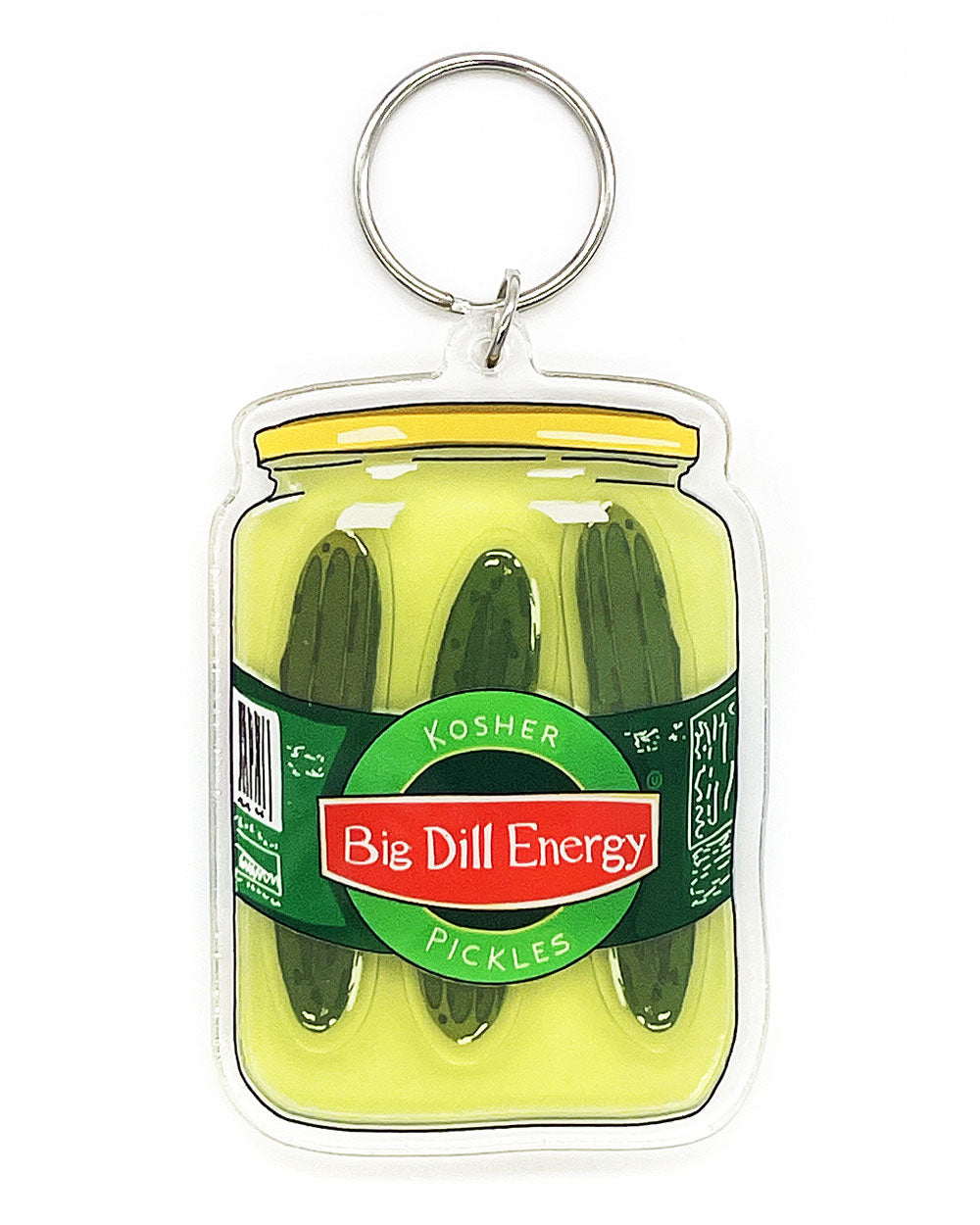 Big Dill Energy Pickle Jar Shaker Keychain (Moving Parts)