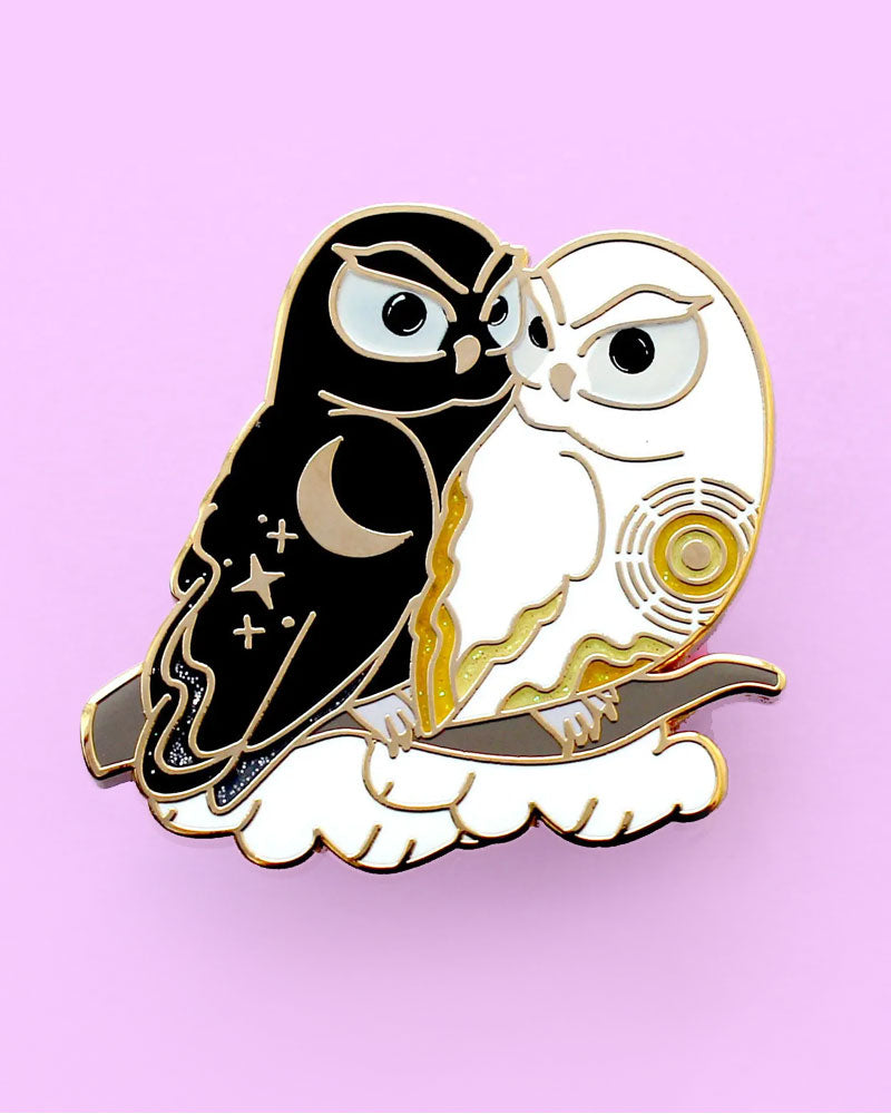 Day & Night Owls Pin