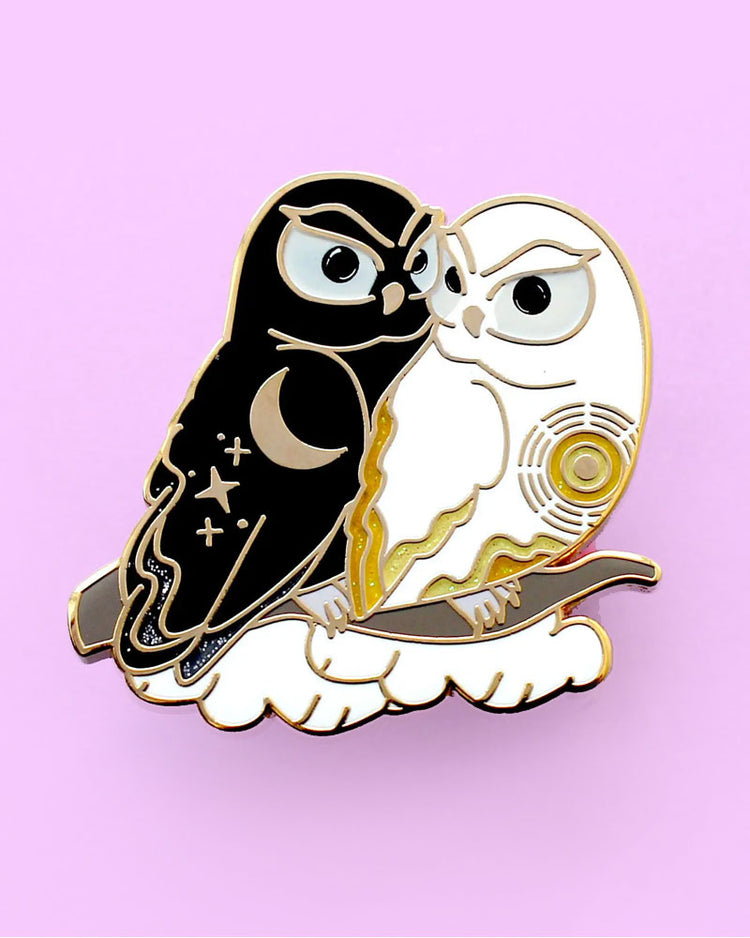 Day & Night Owls Pin