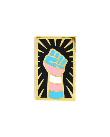 Trans Resist Fist Pin