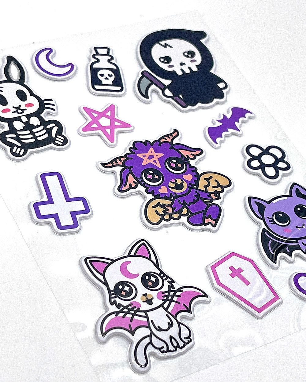 Pastel Goth Puffy Stickers Sheet