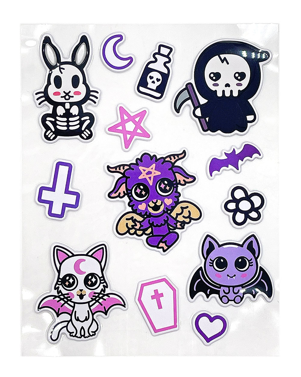 Pastel Goth Puffy Stickers Sheet