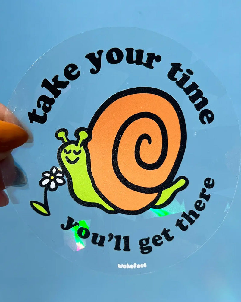 Time Your Time Snail Suncatcher Window Decal-Wokeface-Strange Ways