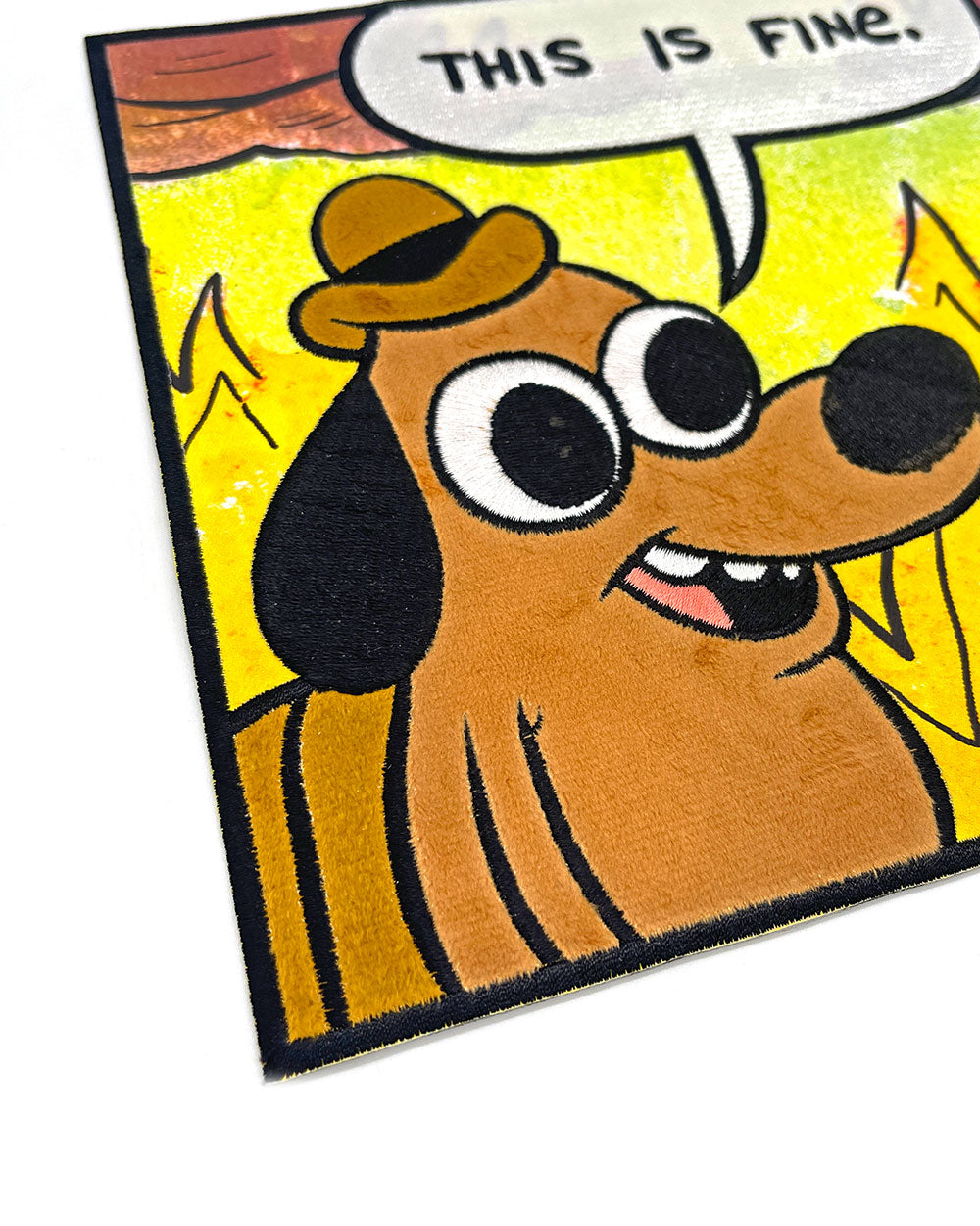 This Is Fine Dog Large Back Patch