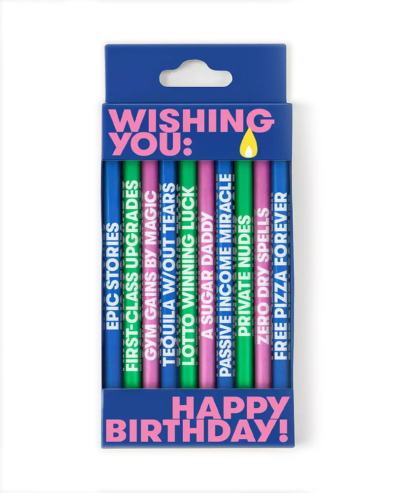Wishing You... Cheeky Birthday Candles - Multi Color (Set of 10)