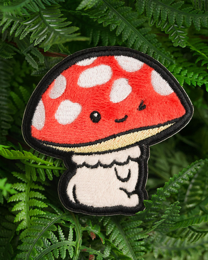 Chubby Mushroom Fuzzy Sticker Patch