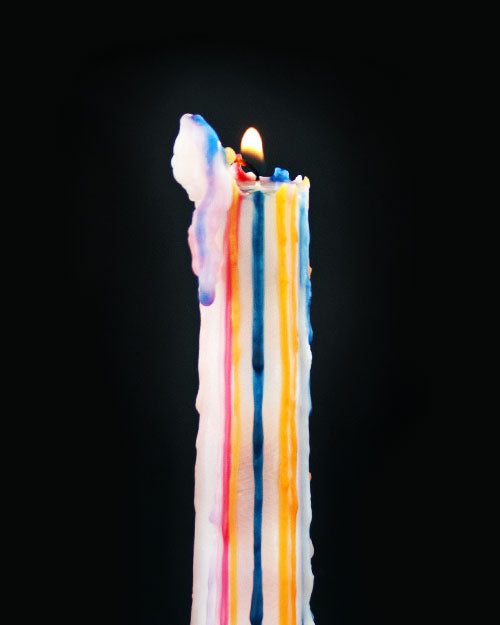 Rainbow Multi-Color Drip Candles (Pair of 2)