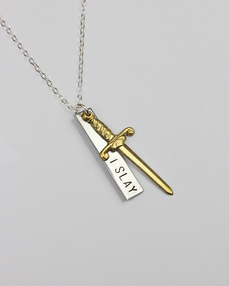I Slay Sword Necklace