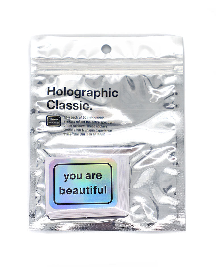 You Are Beautiful Sticker - Holographic (Pack of 20)
